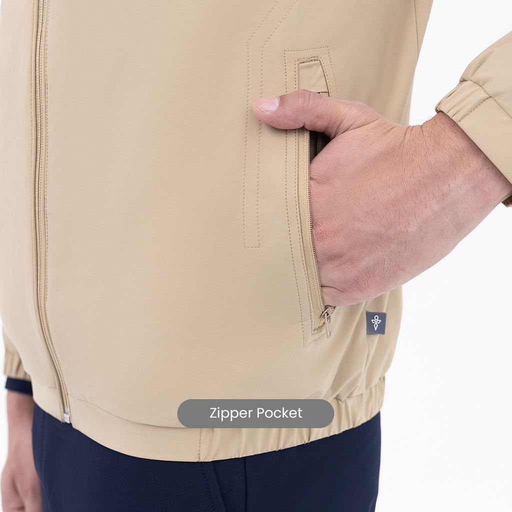 Desk Beige Workday Jacket with Raglan Sleeves – Harfun.in