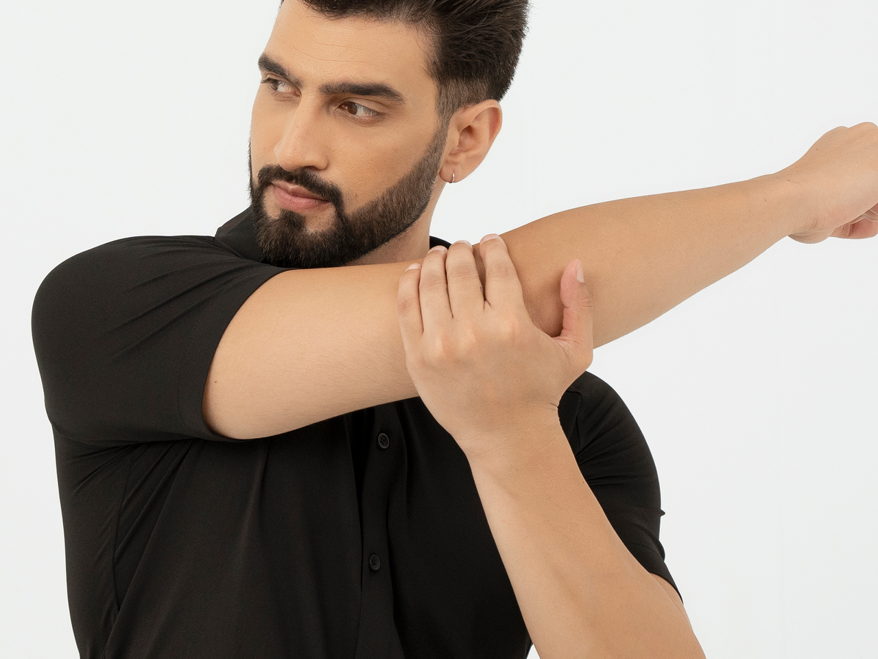 Solid Black Raglan-Short Sleeves CoolPro Shirt – Harfun.in