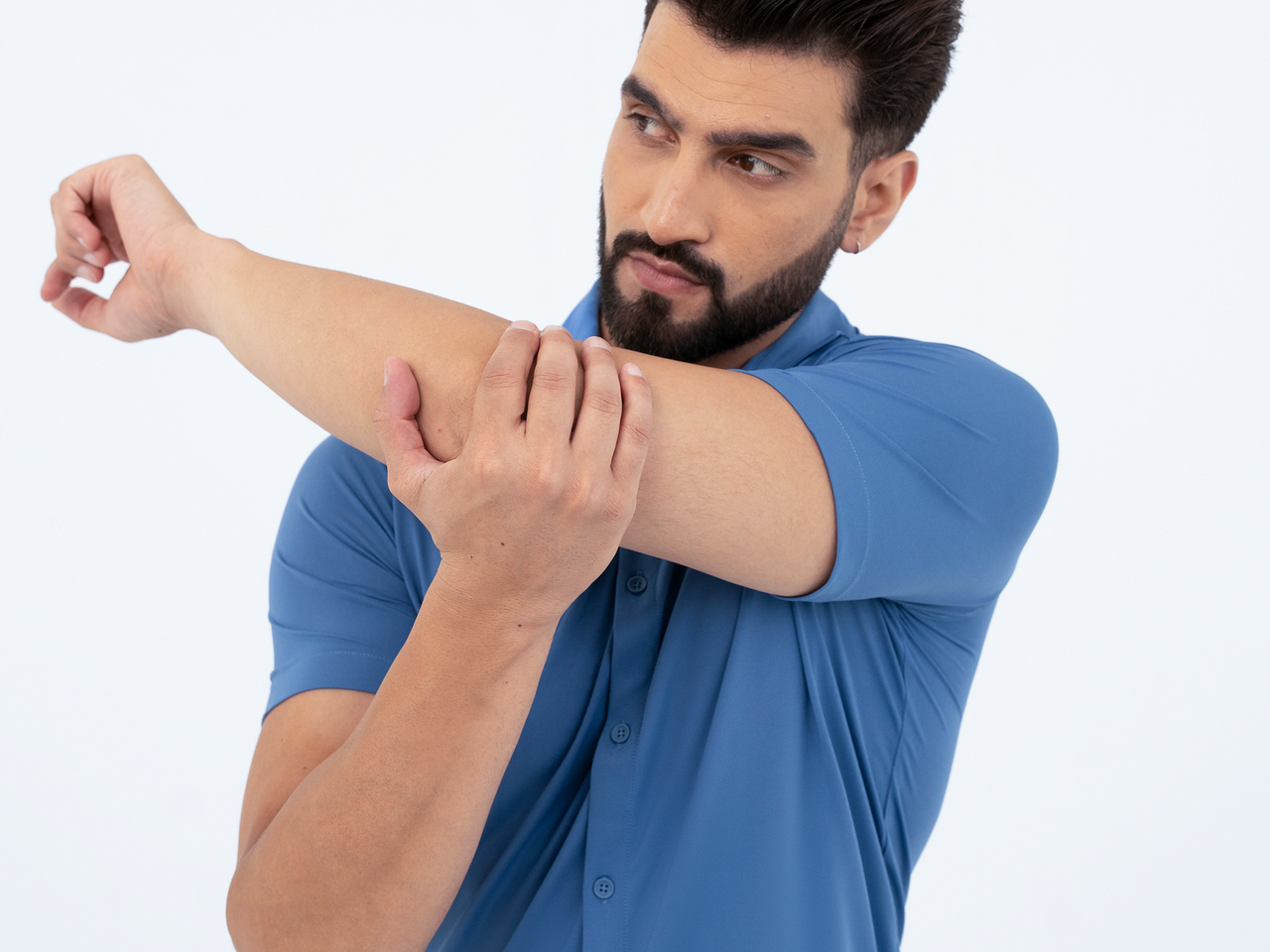 Steel Blue Raglan-Short Sleeves CoolPro Shirt – Harfun.in