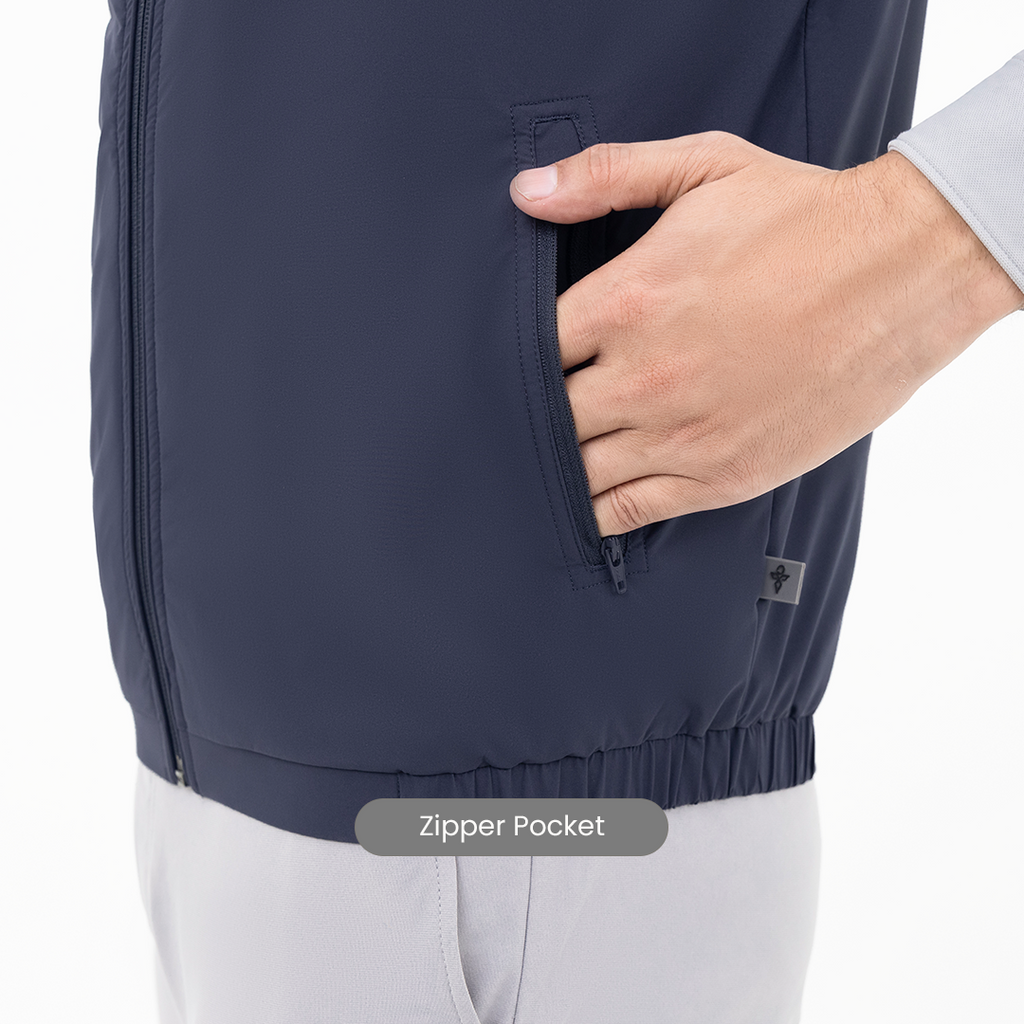 Ink Blue Sleeveless Workday Jacket – Harfun.in