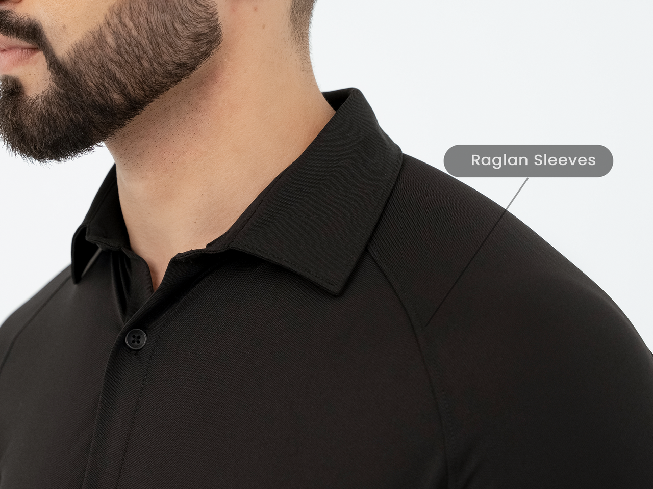 Solid Black Raglan-Short Sleeves CoolPro Shirt – Harfun.in