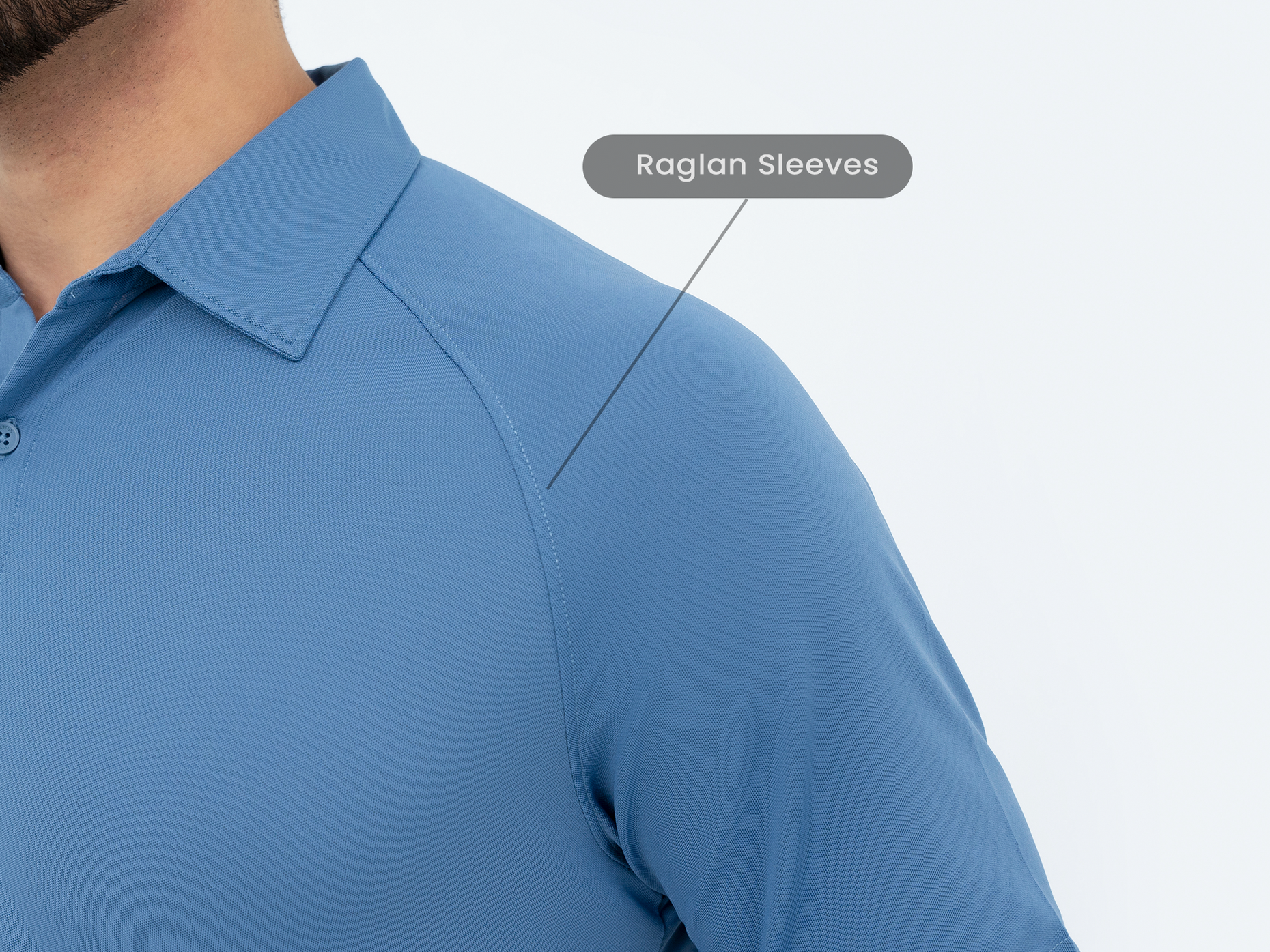 Steel Blue Raglan-Short Sleeves CoolPro Shirt – Harfun.in