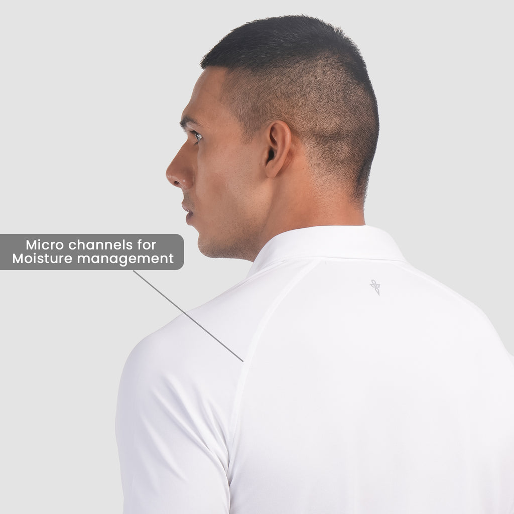 Solid White Raglan-Short Sleeves CoolPro Shirt – Harfun.in