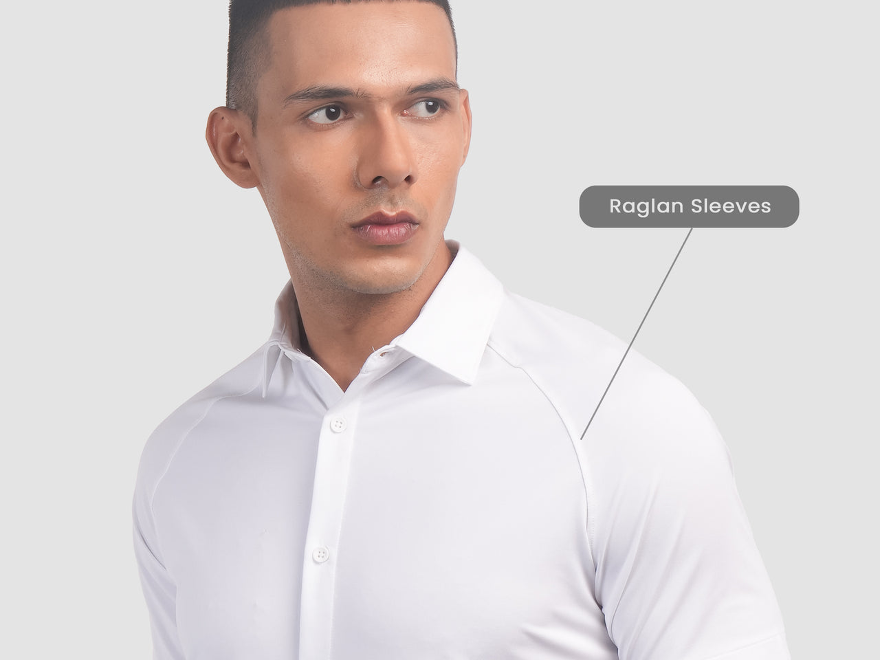 Solid White Raglan-Short Sleeves CoolPro Shirt – Harfun.in