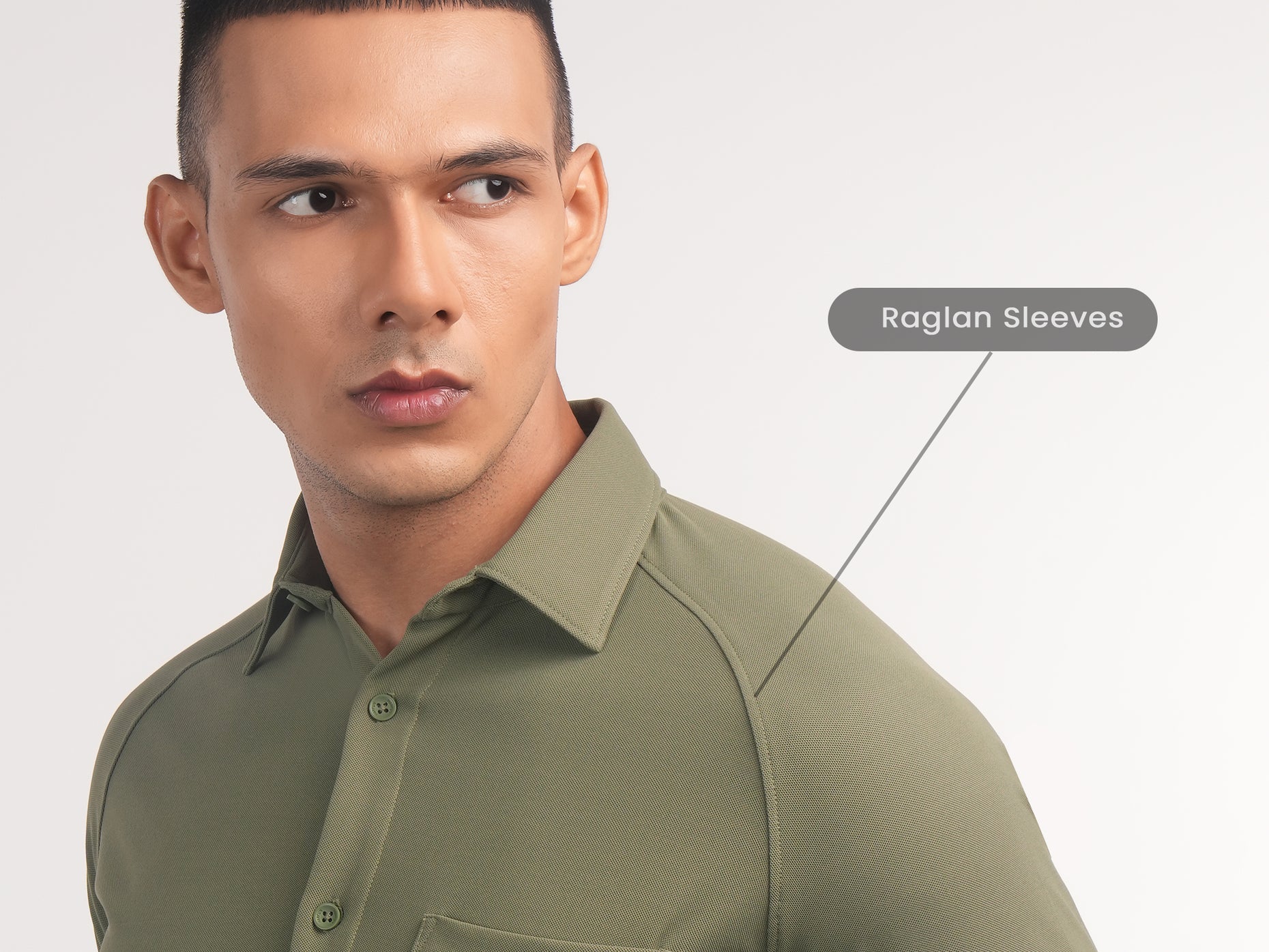 Solid Four Leaf Clover Workday Shirt with Raglan Sleeves – Harfun.in