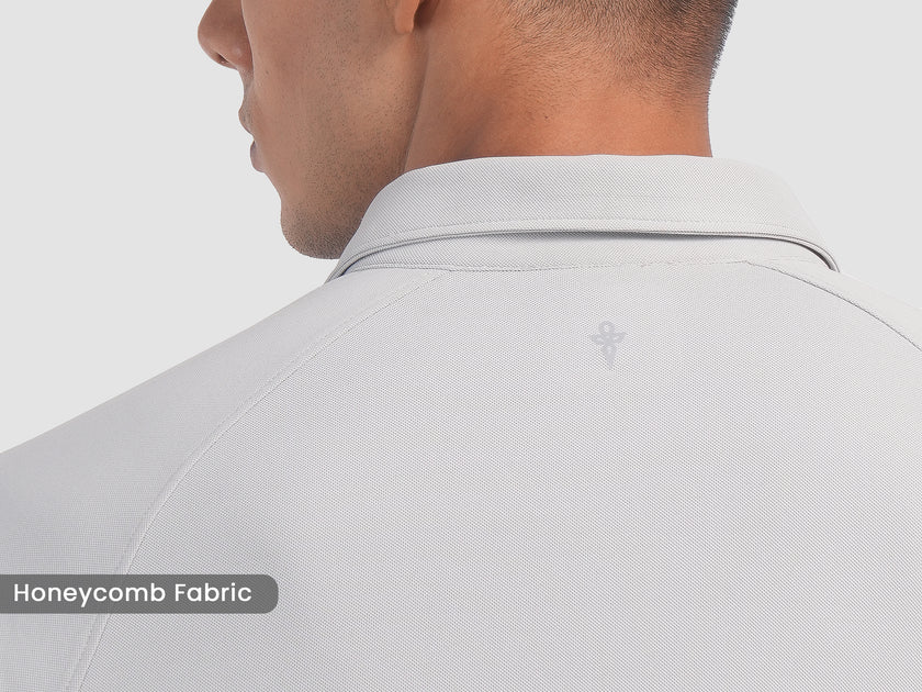 Solid Steel Grey Workday Shirt with Raglan Sleeves – Harfun.in