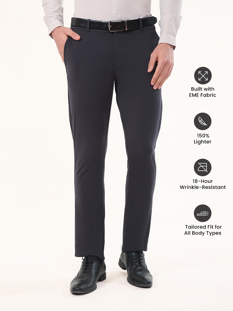 Charcoal Grey Tech Chinos – Harfun.in